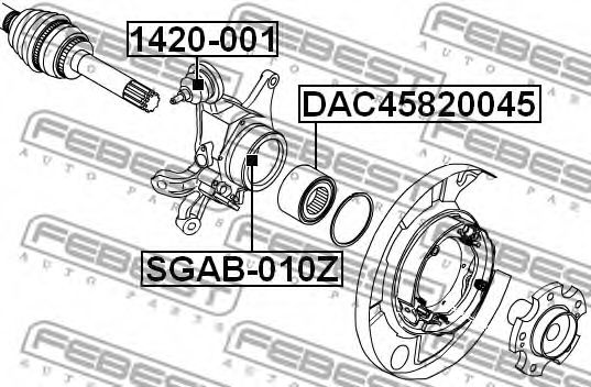 Подшипник ступицы SSANGYONG 4142321200, купить оригинальные запчасти в ...
